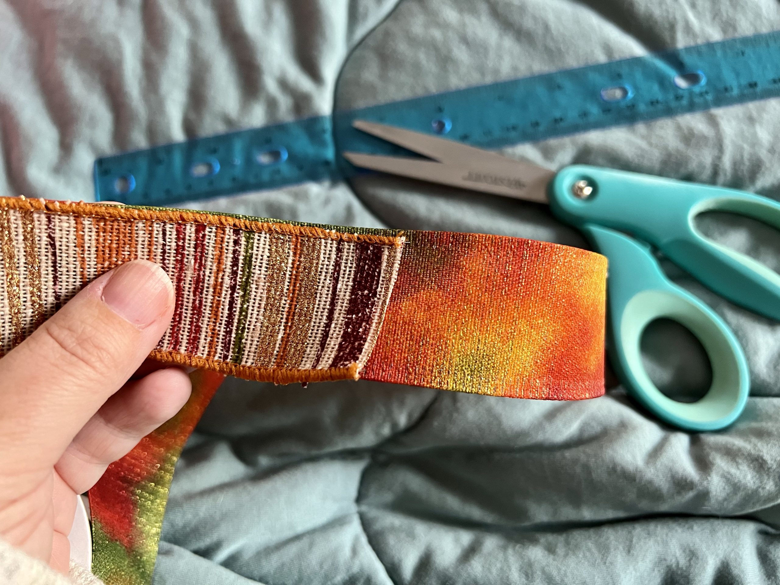 DIY Fall Ribbon Garland - Katieish